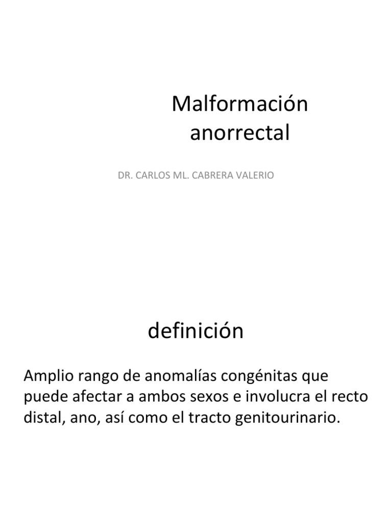 Malformación Anorrectal | PDF | Especialidades Medicas | Medicina CLINICA