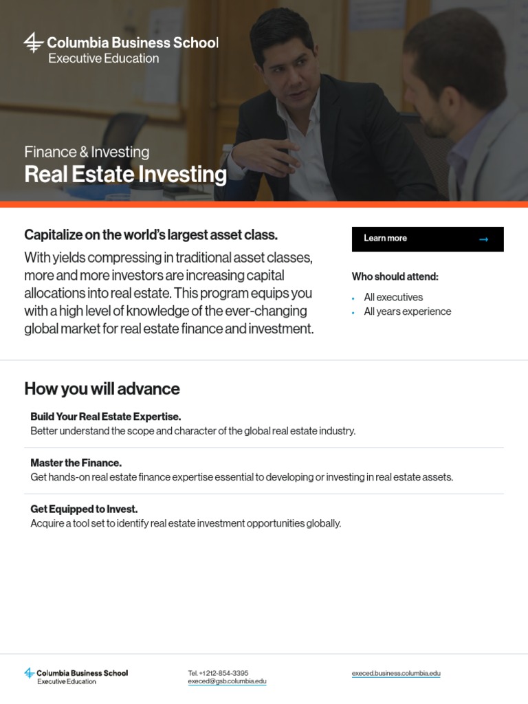 Real Estate Finance Program | PDF | Real Estate Investing | Investing