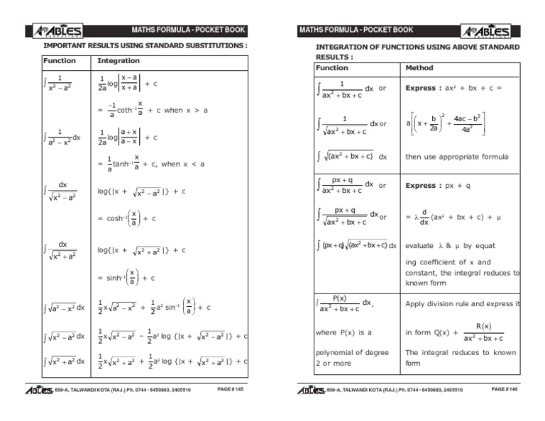 Maths Formula Pocket Book Maths Formula-Page73 | Download Free PDF ...