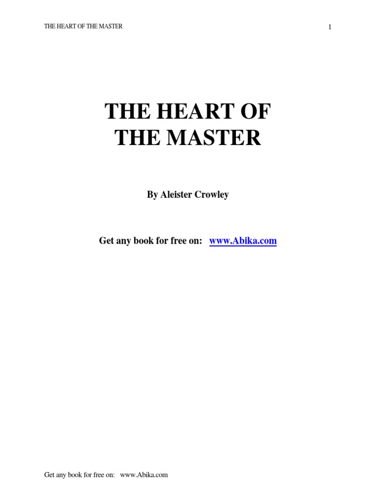 (Ebook - Occult) Aleister Crowley - The Heart of The Master | PDF