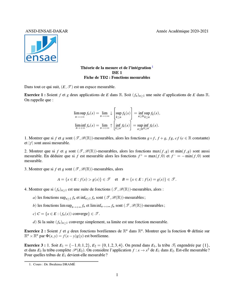 TD2 Mesure&Integration | PDF | Analyse réelle | Analyses