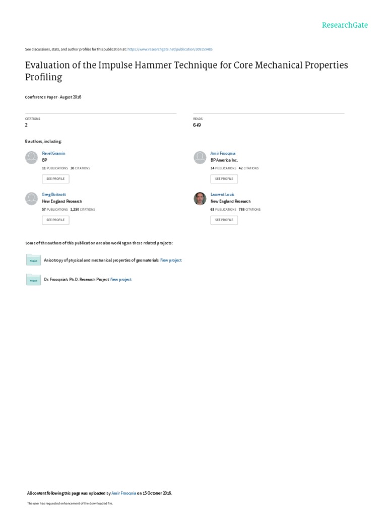 Impulse Hammer Technique | PDF | Hardness | Young's Modulus