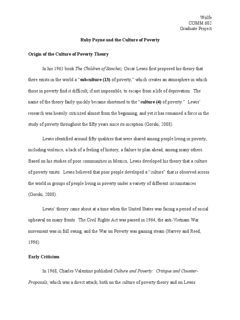 Ruby Payne and the Culture of Poverty | PDF | Poverty | Poverty ...