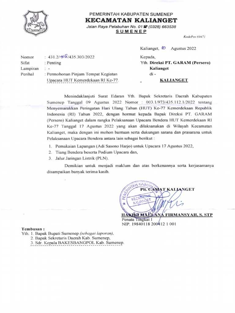 431.2.408.435.303.2022 - 10 Agst 2022 - Permohonan Pinjam Tempat ...