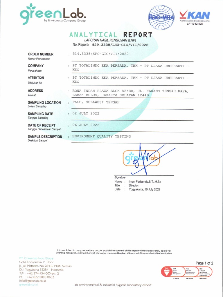 PT Totalindo Eka Persada, TBK - PT Djasa Ubersakti, Kso | PDF