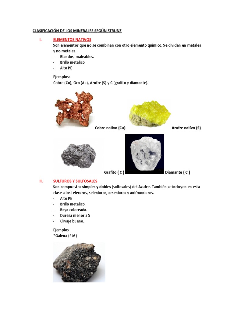 Clasificación de Minerales según Strunz | PDF | Minerales | Química