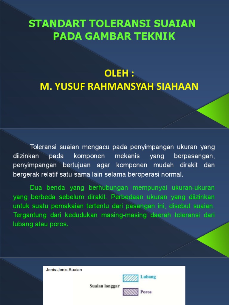 13A 150620 Standart Toleransi Suaian Gambar Teknik Slide 1 | PDF