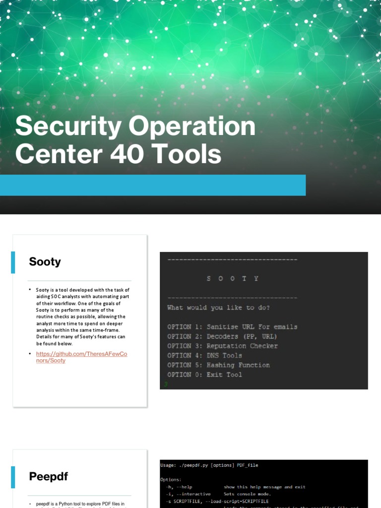 SOC 40 Tools | PDF | Malware | Computing