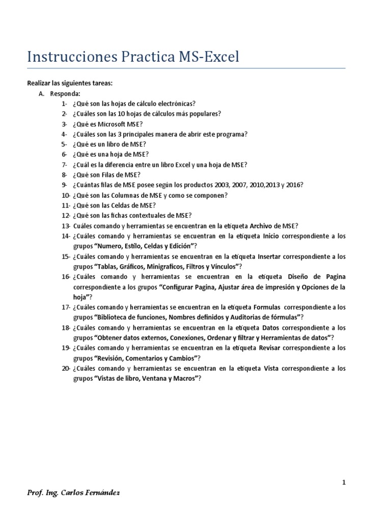 Practica 3 - Final MS Excel | PDF | Microsoft Excel | Software