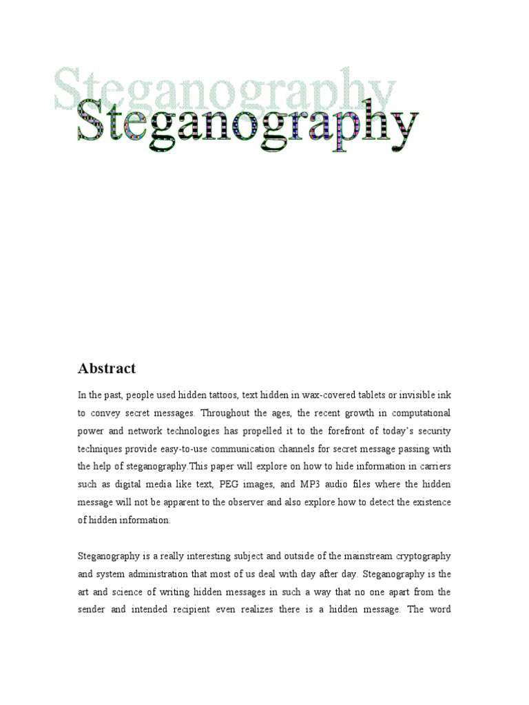 Steganography: Hidden Message Art | PDF | Cryptography | Computer Data