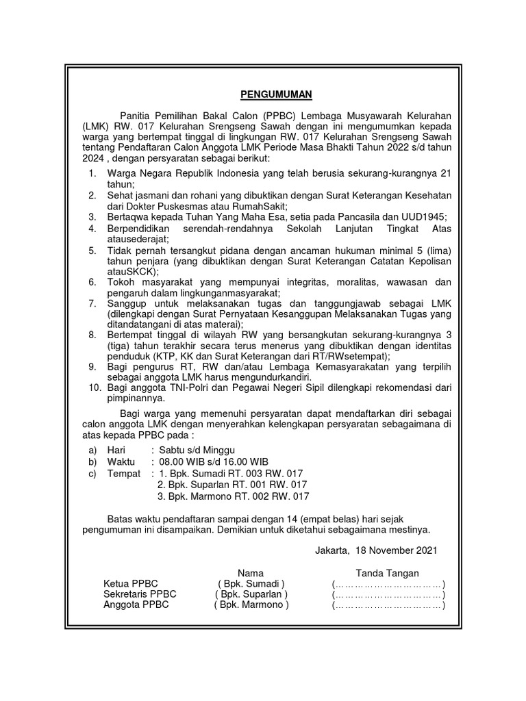 LMK Pak Sumadi | PDF