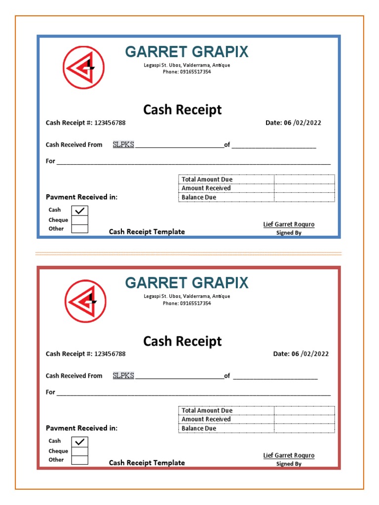 Temporary Cash Receipt Template | PDF