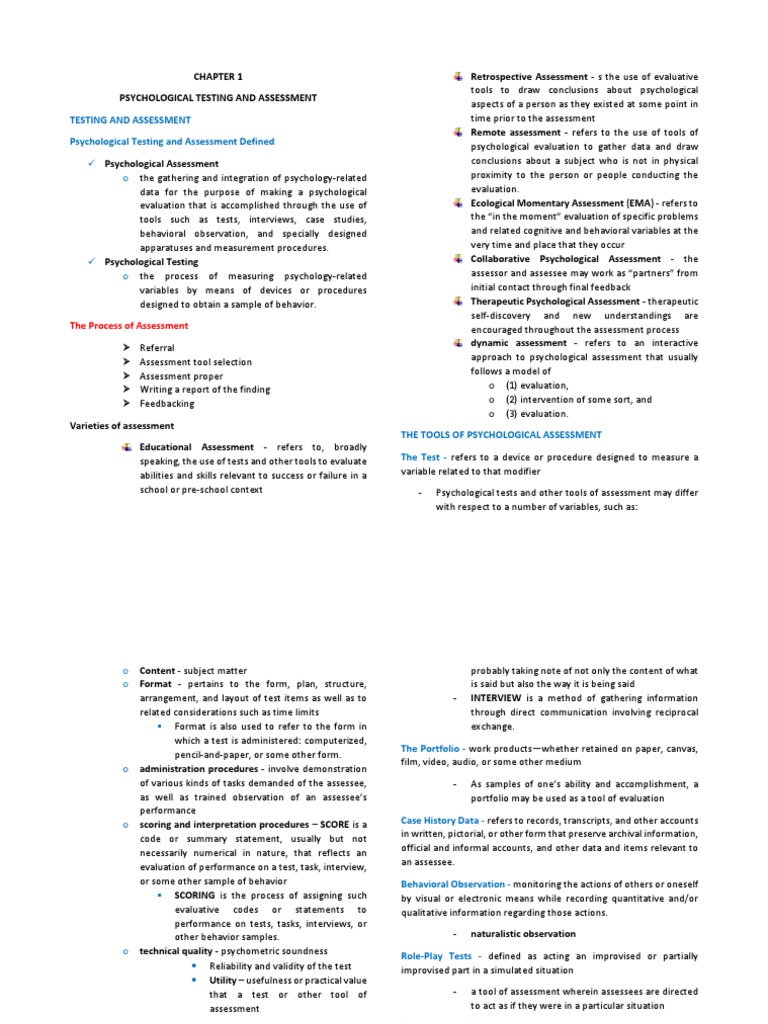 (CHAPTER 1) Psychological Testing and Assessment | PDF | Psychology ...