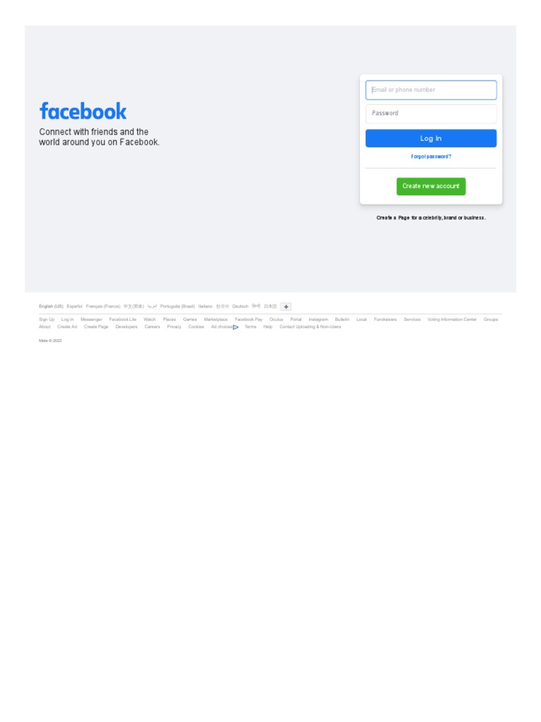 Connect With Friends and The World Around You On Facebook.: Log in | PDF