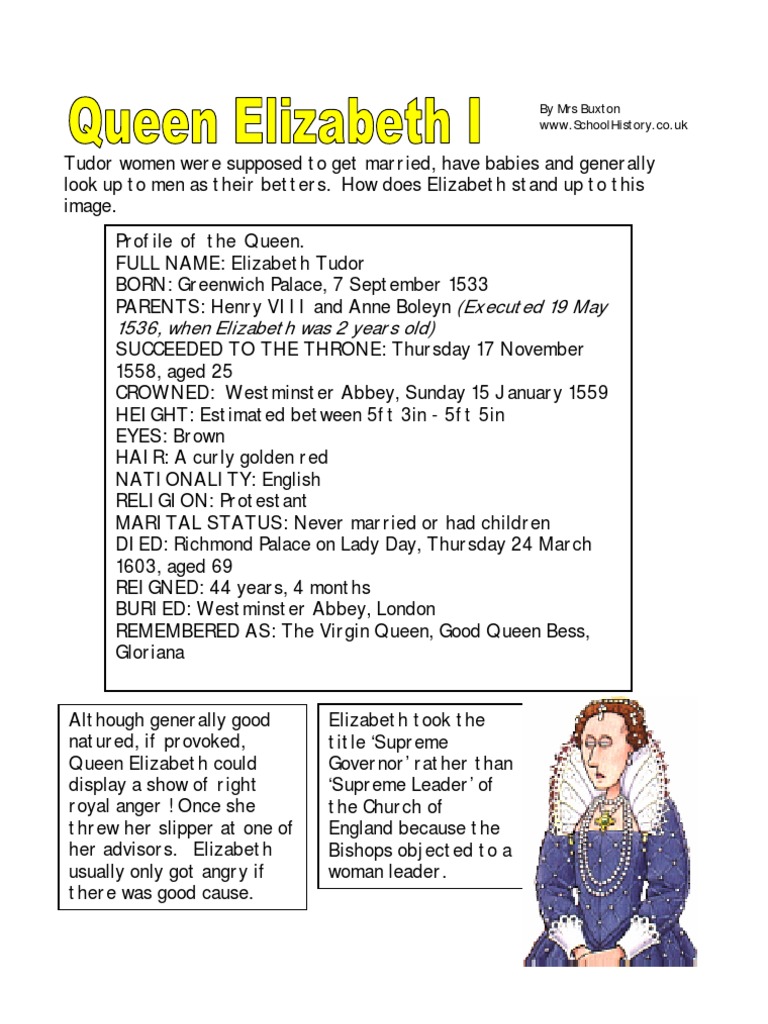 Profile of The Queen Elizabeth | PDF | Elizabeth I Of England