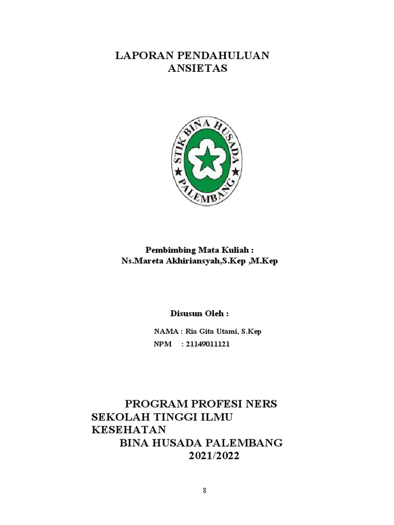 LP Dan SP 8 Ansietas Ria Gita Utami | PDF