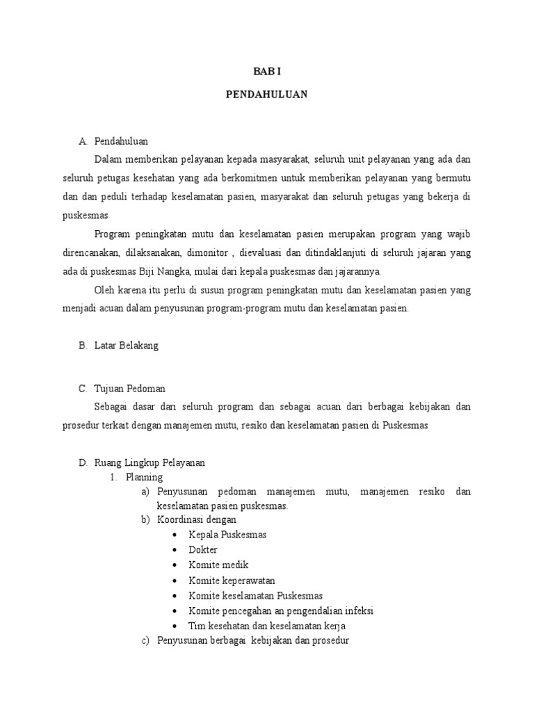 Program Mutu & Keselamatan Puskesmas | PDF | Pengembangan Diri ...