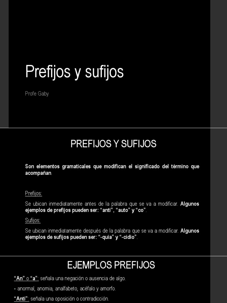 Ejemplo De Prefijos Y Sufijos 50+ Determinar El Significado Usando
