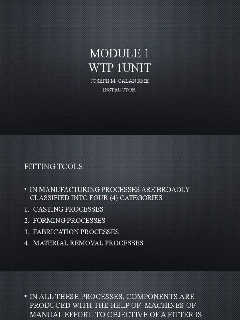 WTP 1unit: Joseph M. Galan Rme Instructor | PDF