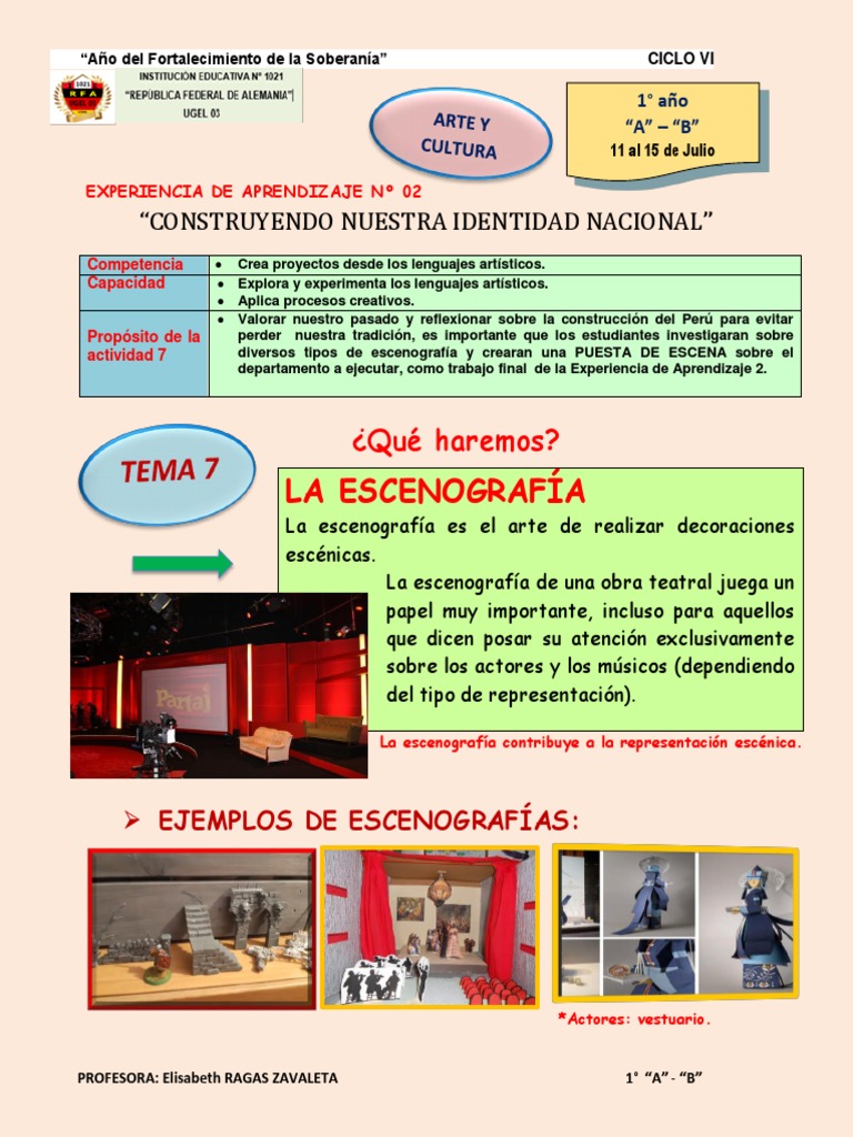 ARTE - Tema 7 - EXP. 2 - 1° Año | PDF | Teatro