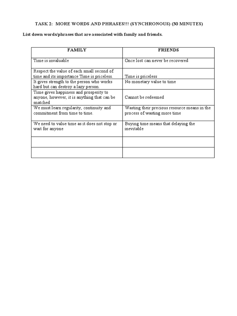 Task 2 More Words and Phrases!!! | PDF