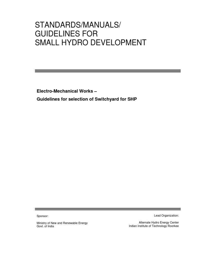Guidelines for Small Hydro Switchyard Design | PDF | Electrical ...