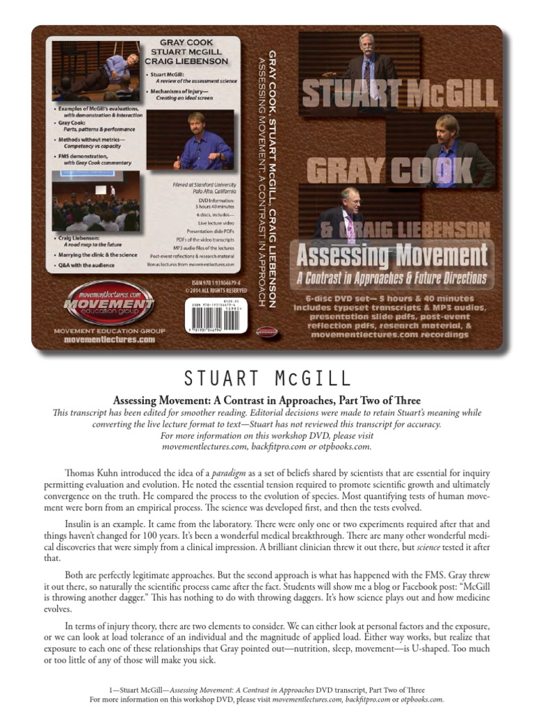 5 Stuart McGill Assessing Movement Part Two Transcript | PDF | Science | Hip