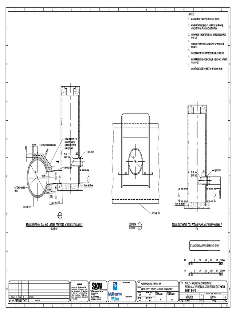 S21 - 104 Scour Valve Installation Scour Discharge Sheet 3 of 3 | PDF