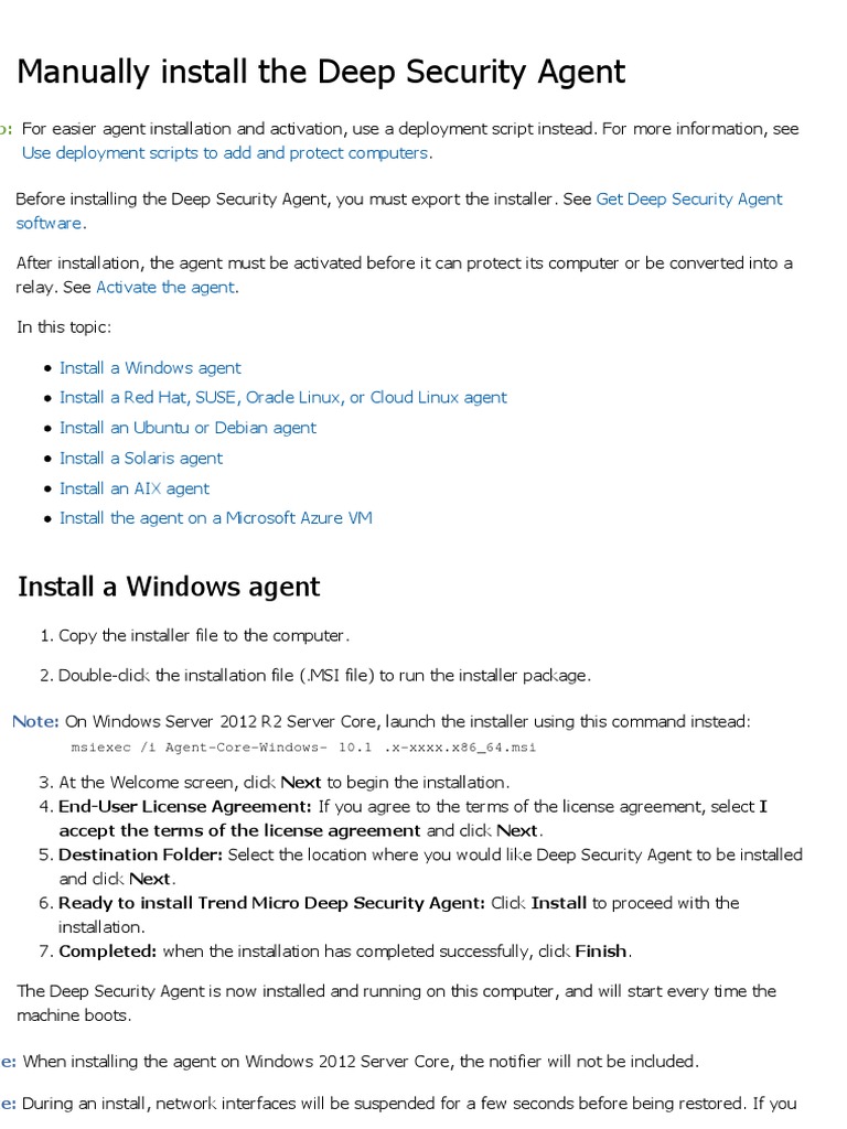 Manually Install The Deep Security Agent - Deep Security | PDF | Hyper ...