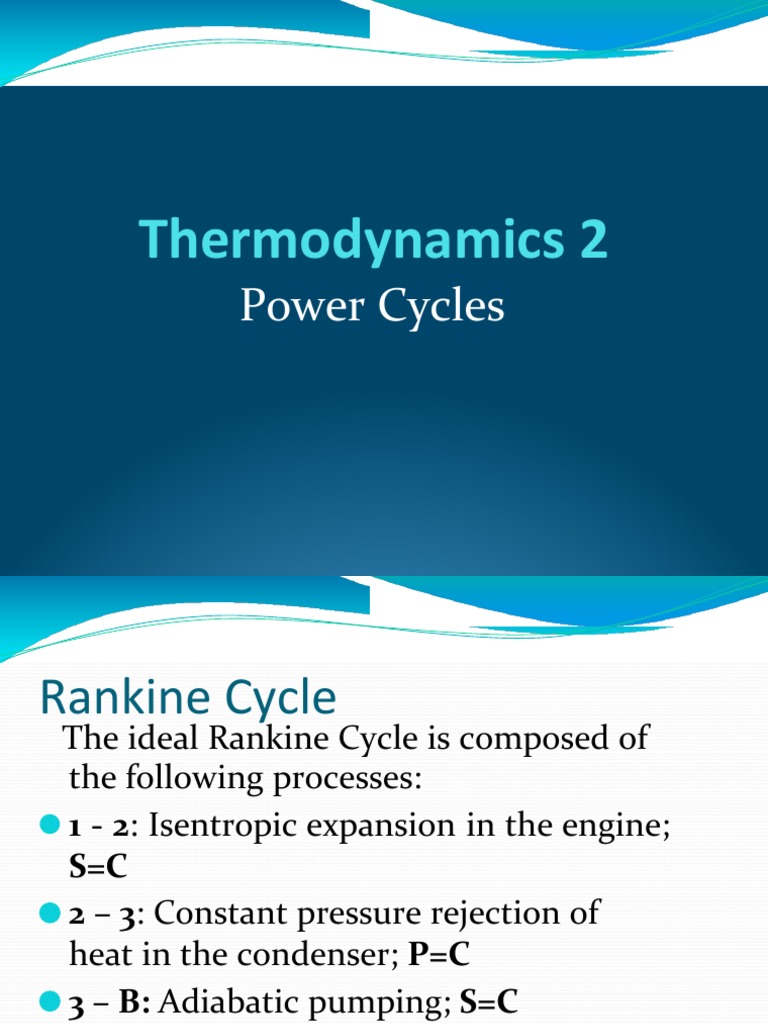 Thermodynamics 2 Rankine Cycle | PDF | Energy Conversion | Metrology