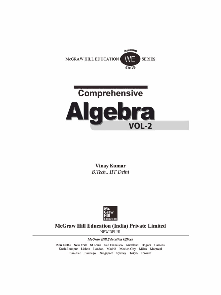 Comprehensive Algebra Vol 2 Vinay Kumar | Download Free PDF | Matrix (Mathematics) | Randomness