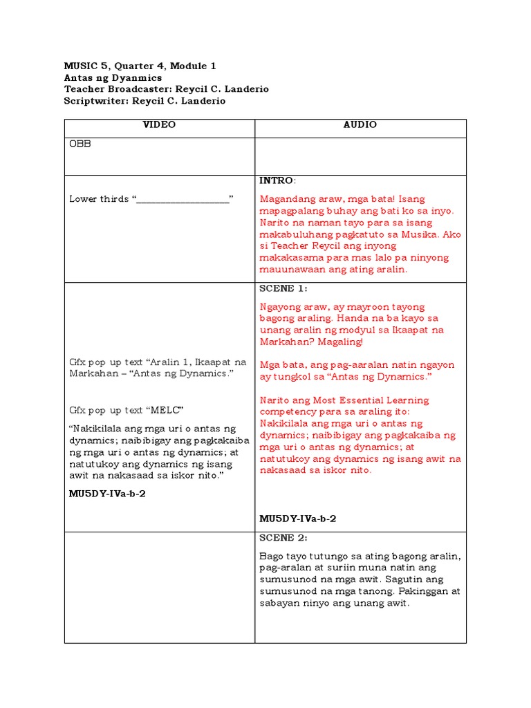 Q4 Music-5 M1 | PDF