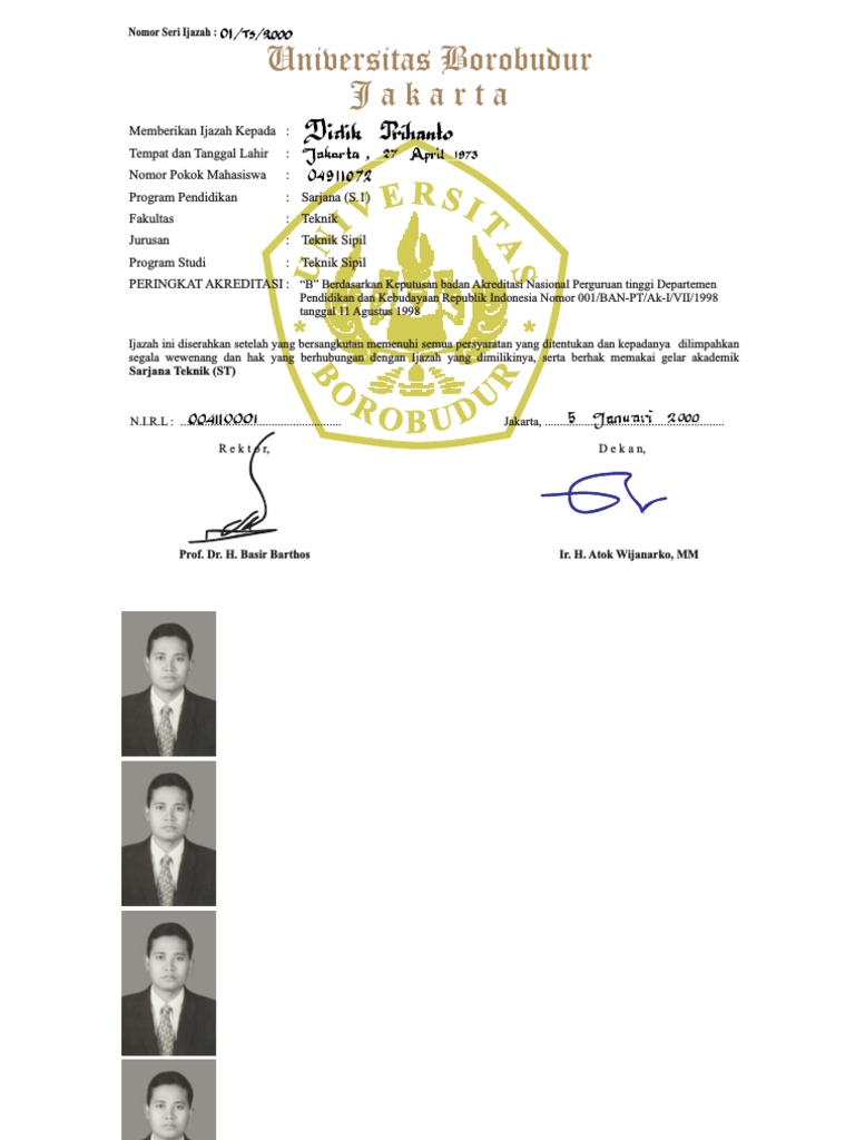 Ijazah Sarjana Teknik Sipil UB | PDF
