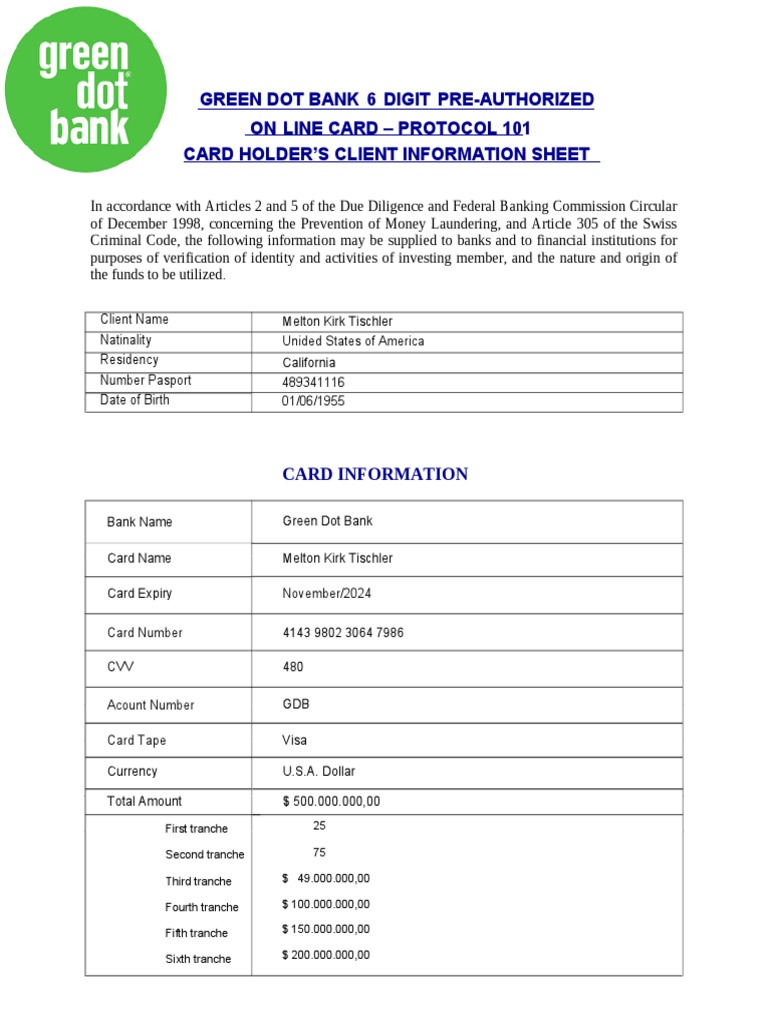 Green Dot Bank | PDF