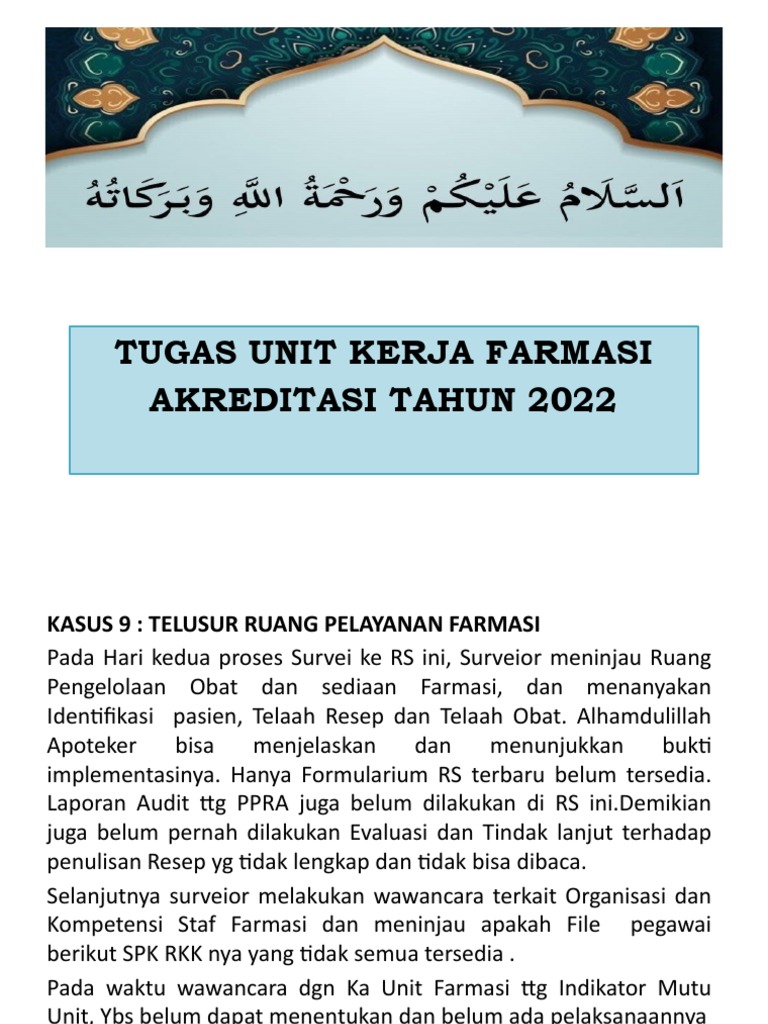Tugas Unit Kerja Farmasi | PDF