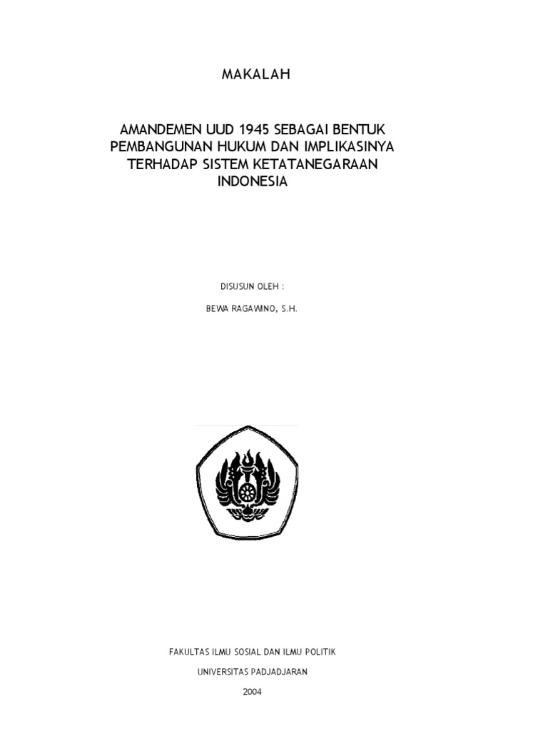 Amandemen Uud 1945 Sebagai Bentuk Pembangunan Hukum Pdf 