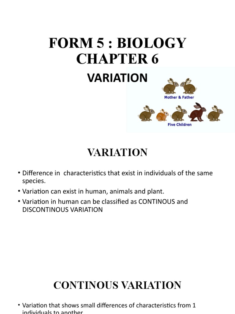 FORM 5 Variation | PDF | Mutation | Genetics