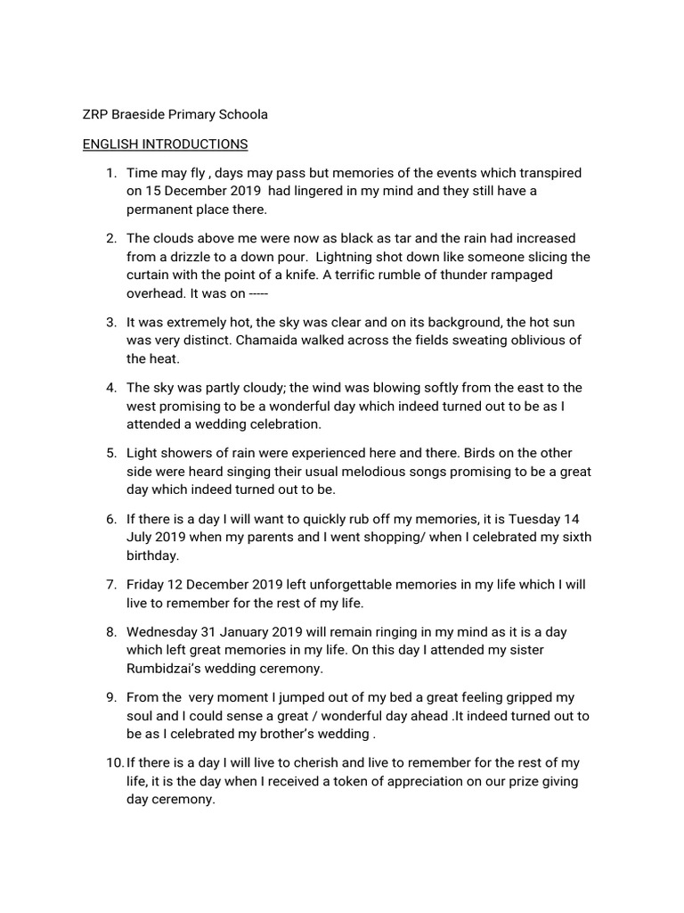 Introductions English Compositions | PDF