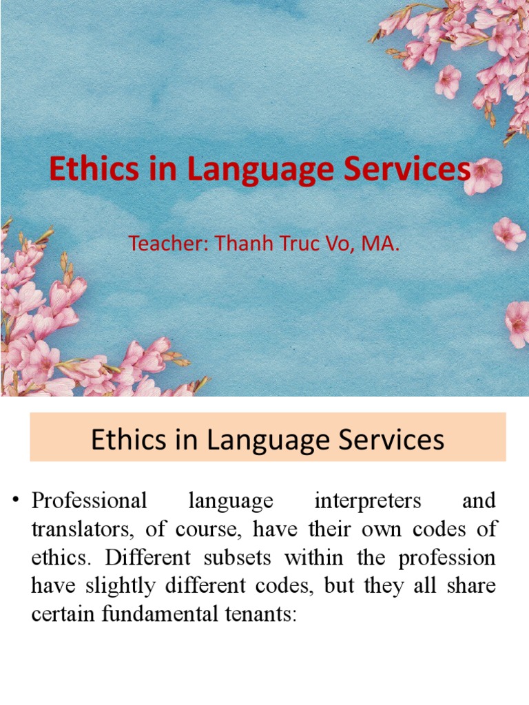 Unit 9 - Ethics of Interpreter | PDF | Language Interpretation ...