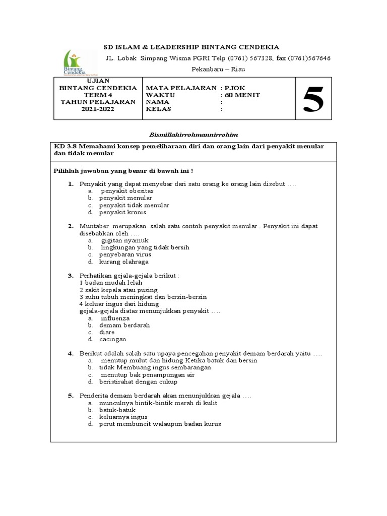 Soal Pjok Ubc 4 Level 4 | PDF