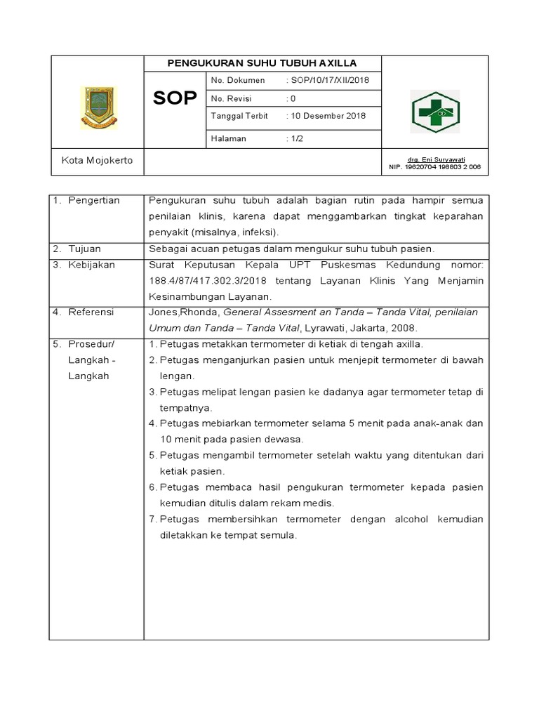 10 Sop Pengukuran Suhu - Ok | PDF