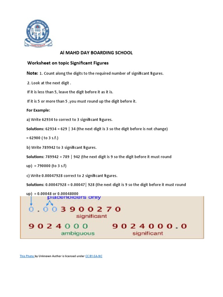Significant Figures Worksheet Guide | PDF