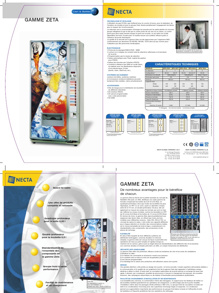 Distributeur automatique Zeta 550 | PDF