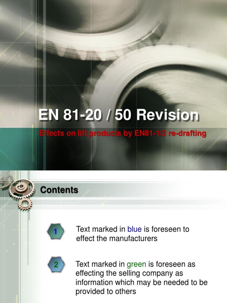 En 81 20 50 Revision Ela European Lift Association - Compress ...