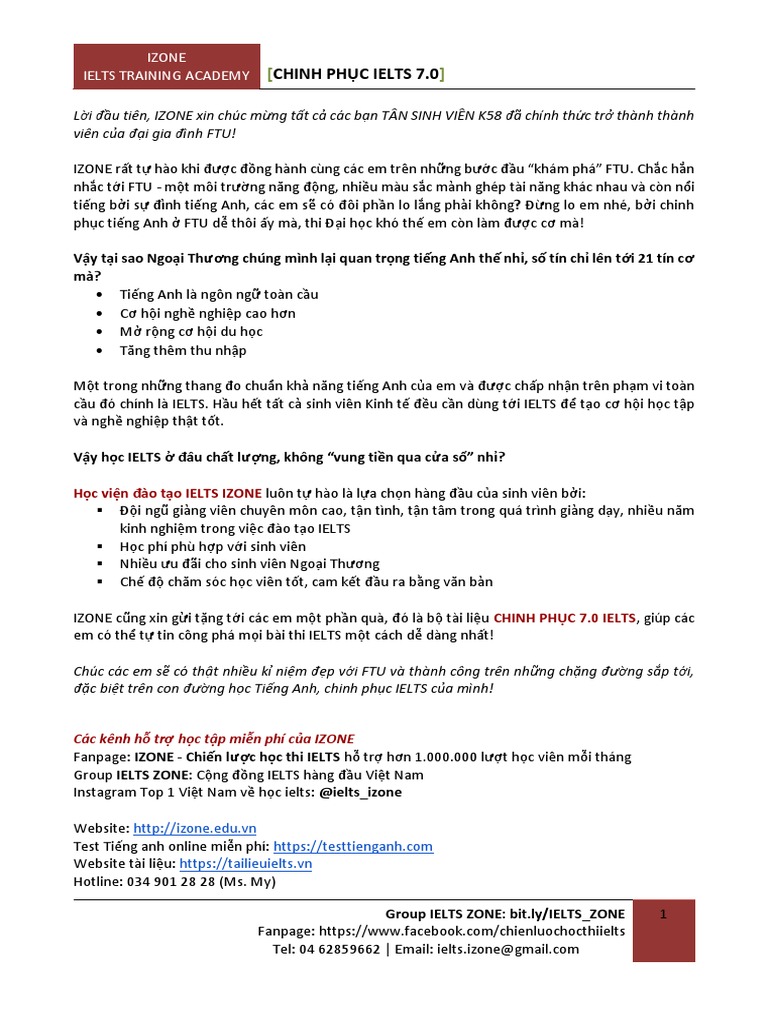 IZONE - Chinh PH C IELTS 7.0 | PDF