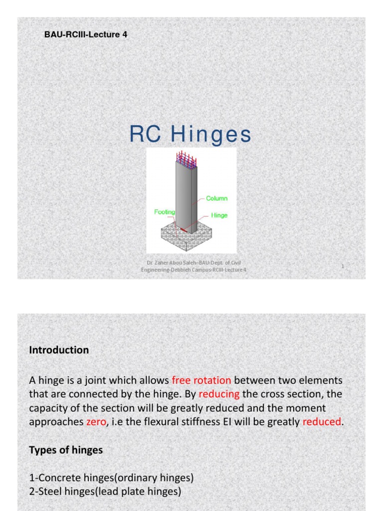 Lecture - RCIII - RC Hinge Design - 4 | PDF | Stress (Mechanics) | Column