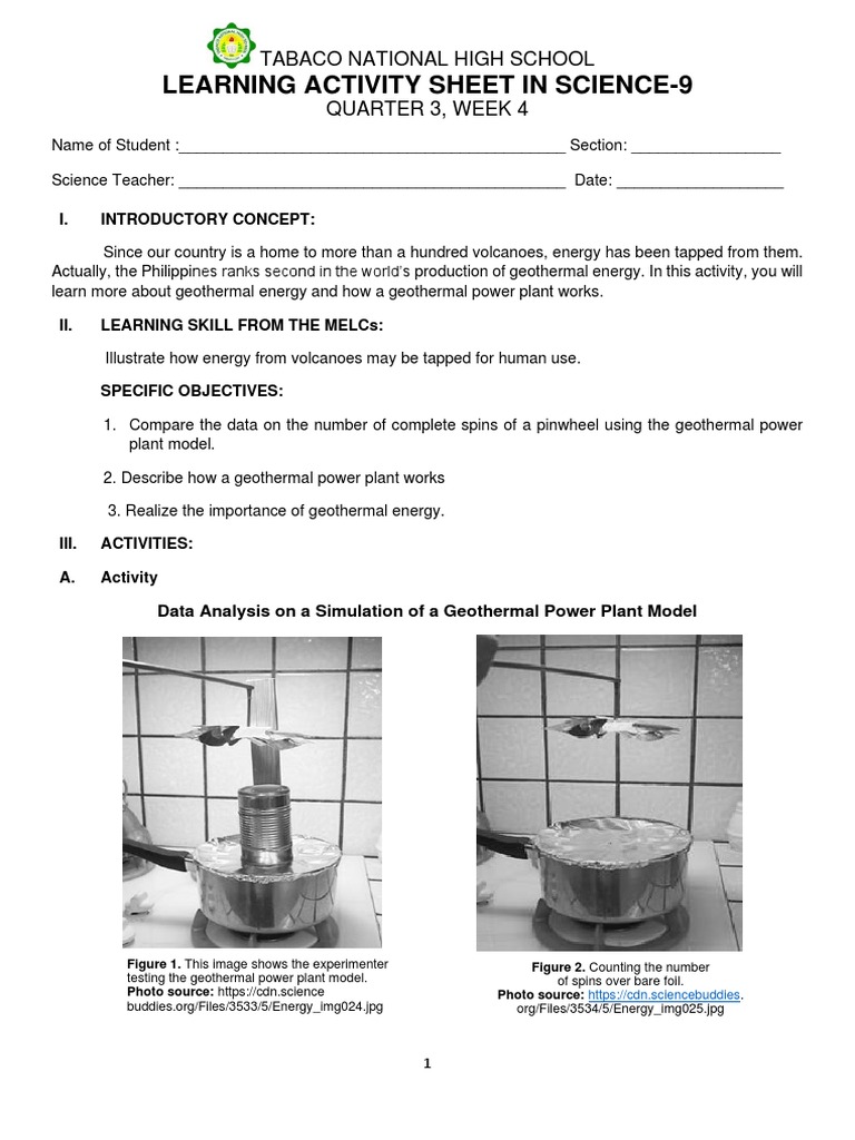 Final Revised Las in Science 9 q3w4 | PDF | Power Station | Geothermal ...