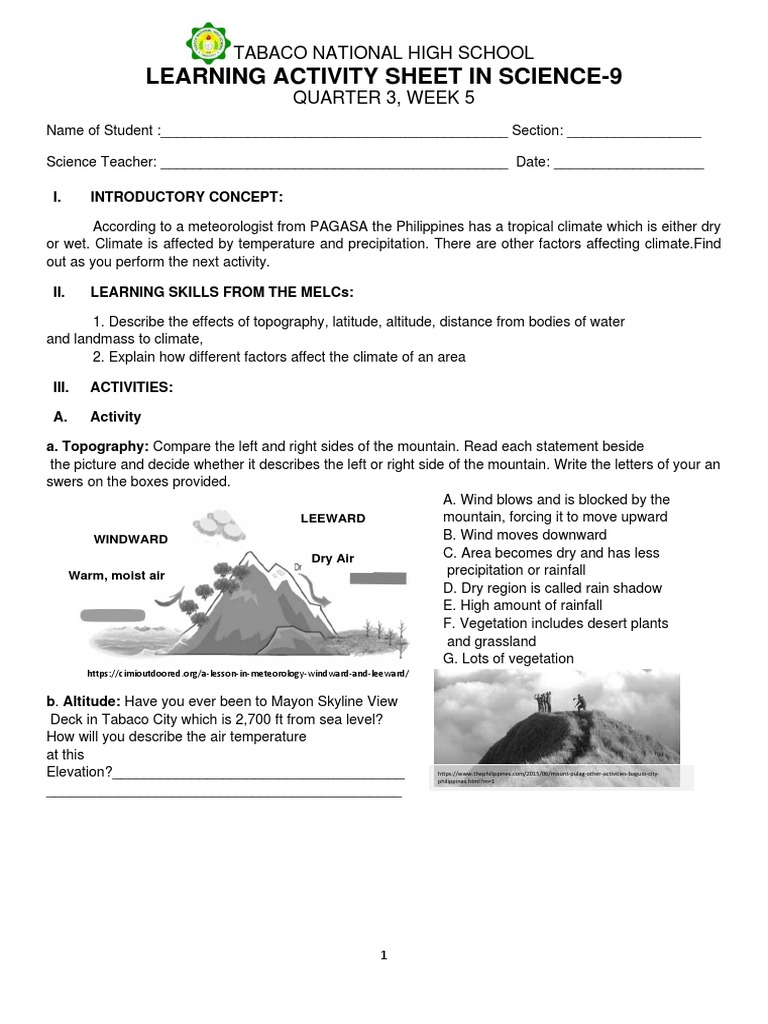 Providing Travel Advice Based on How Topography, Latitude, Altitude and ...