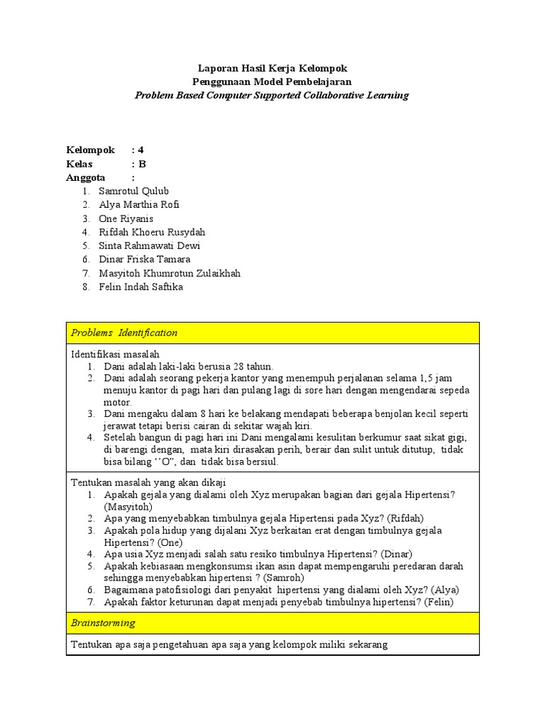 Format Laporan Hasil Kerja Kelompok | PDF | Kesehatan Holistik