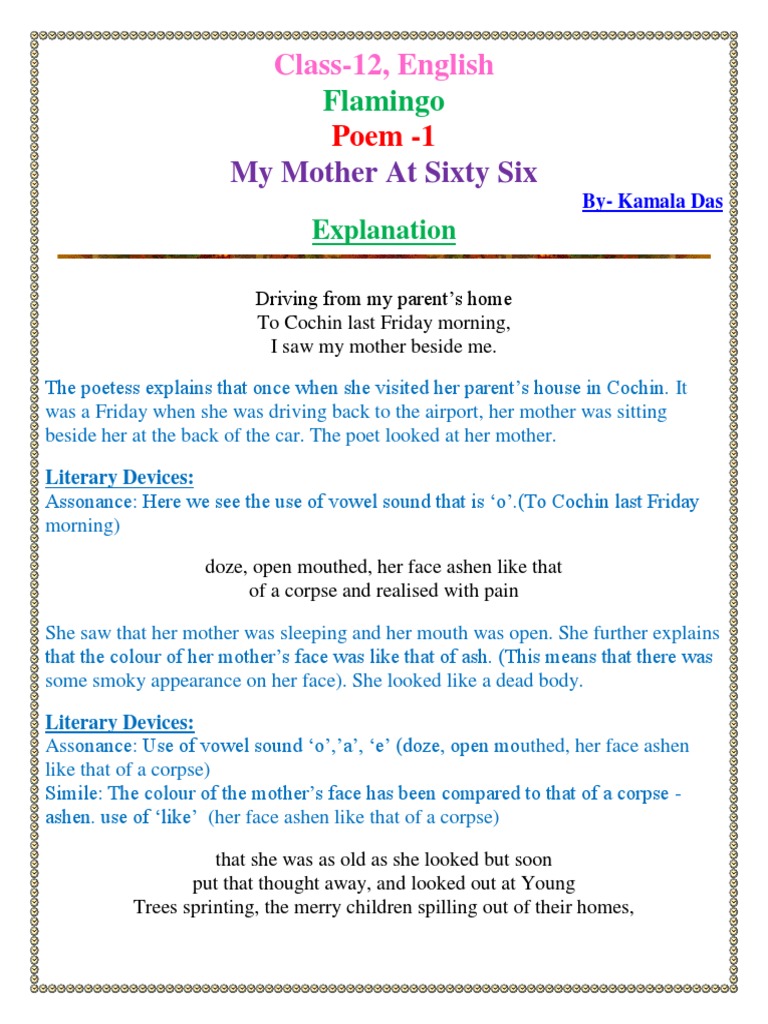 Class-12 Flamingo Poem-1 Explanation | PDF